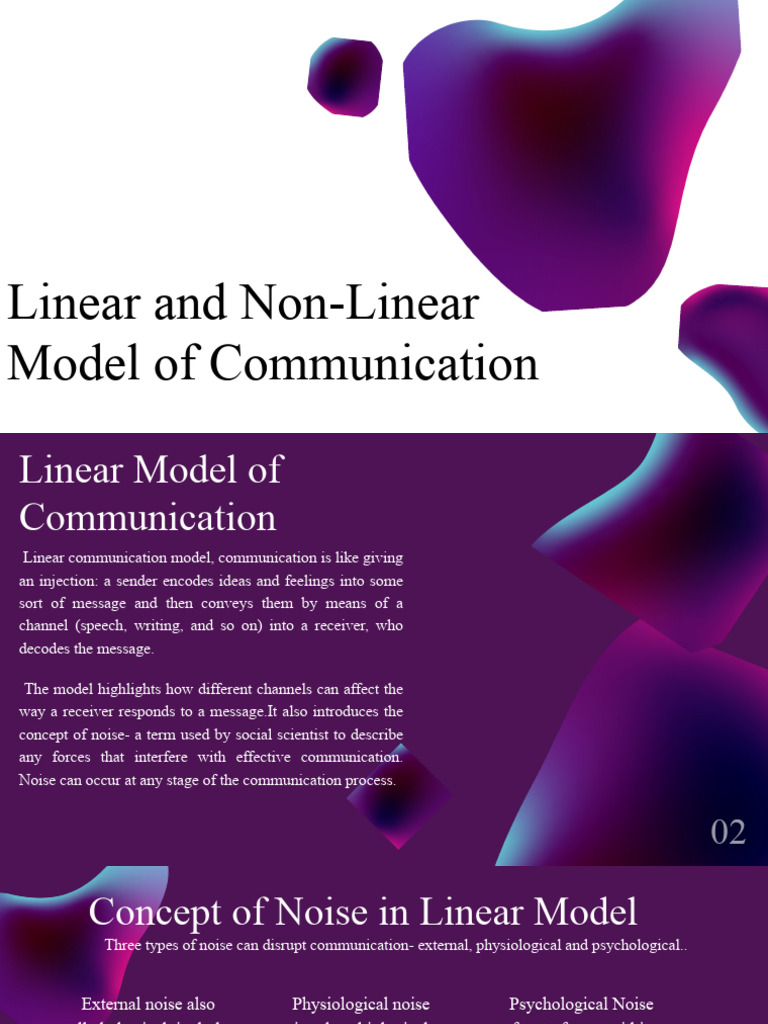 Linear and Non-Linear Model of Communication | PDF