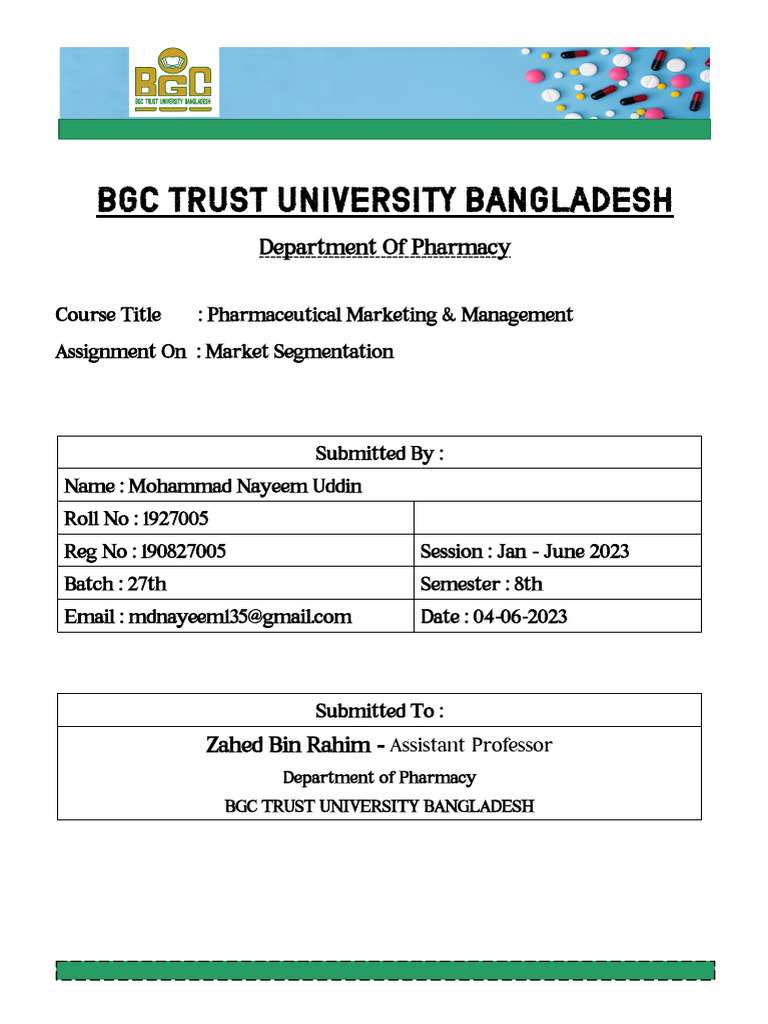 Market Segmentation in Pharma | PDF