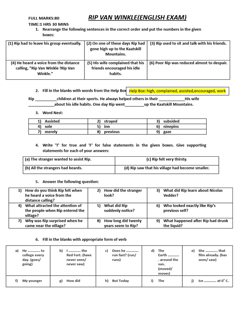 Rip VAN WINKLE EXA | PDF