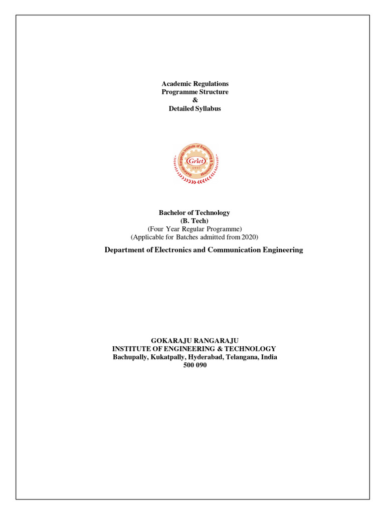 GR20 Syllabus | PDF