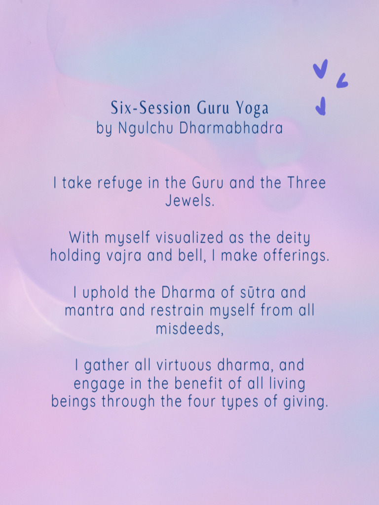 Single Verse Six Session Guru Yoga | PDF