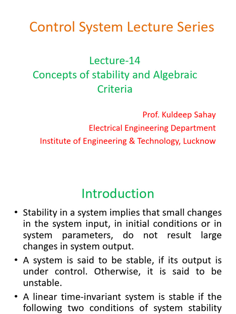 Stability in Control Systems | PDF | Technology & Engineering