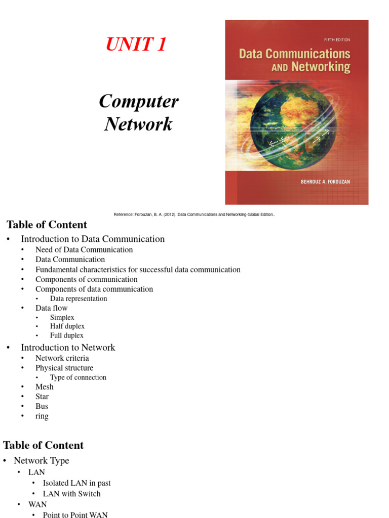 Unit 1 Introduction Pdf Network Topology Computer Network