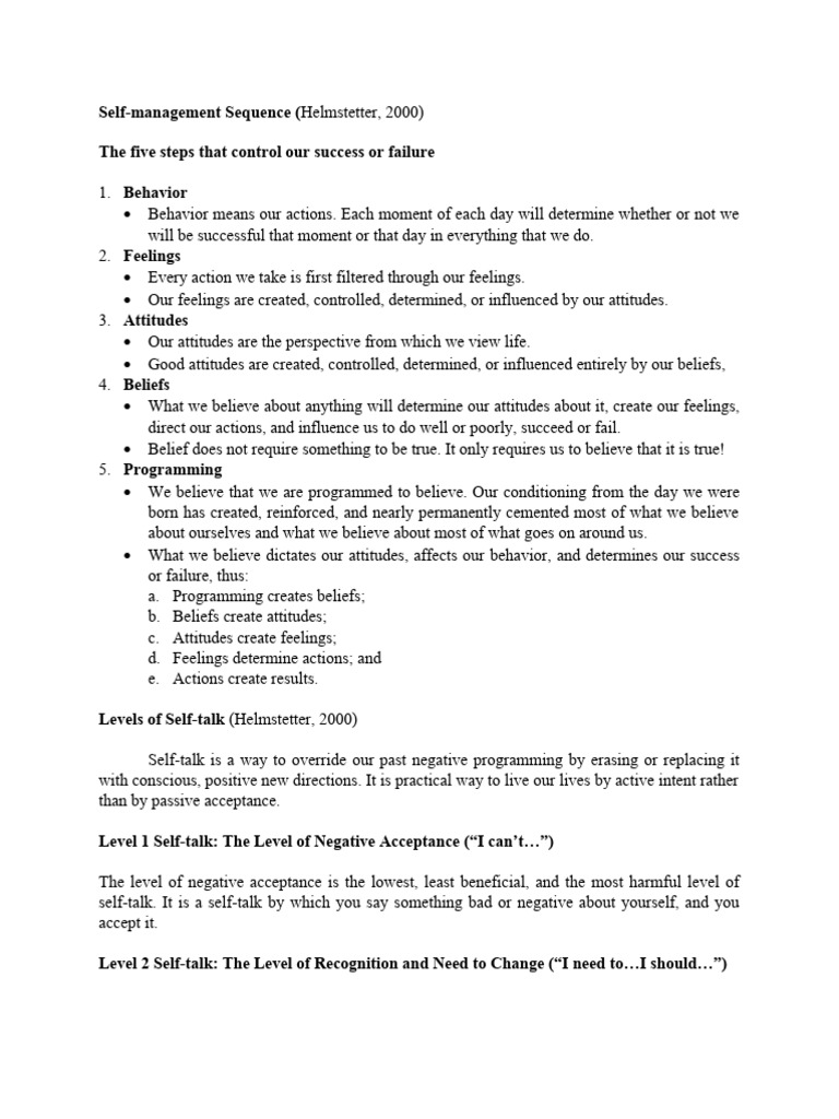 Self Management | PDF
