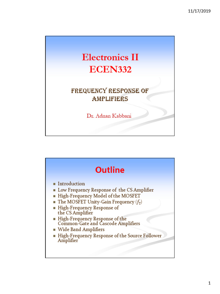 Lecture 4 Frequency Response | PDF