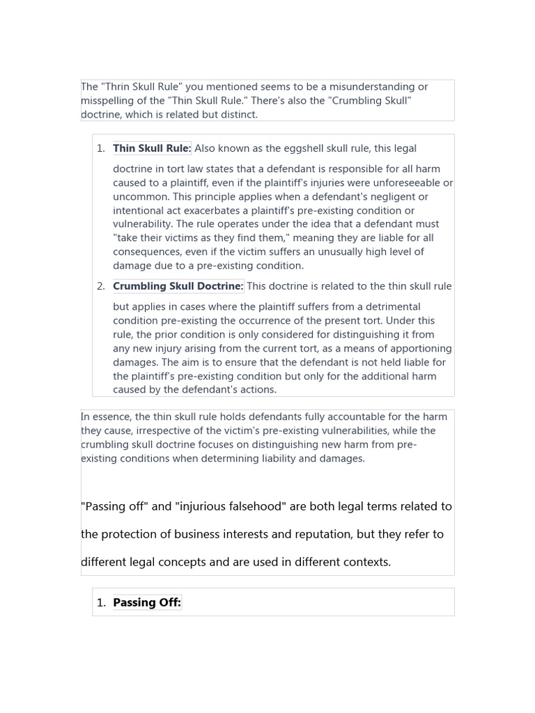 The Skull Rule | PDF | Jurisprudence | Common Law