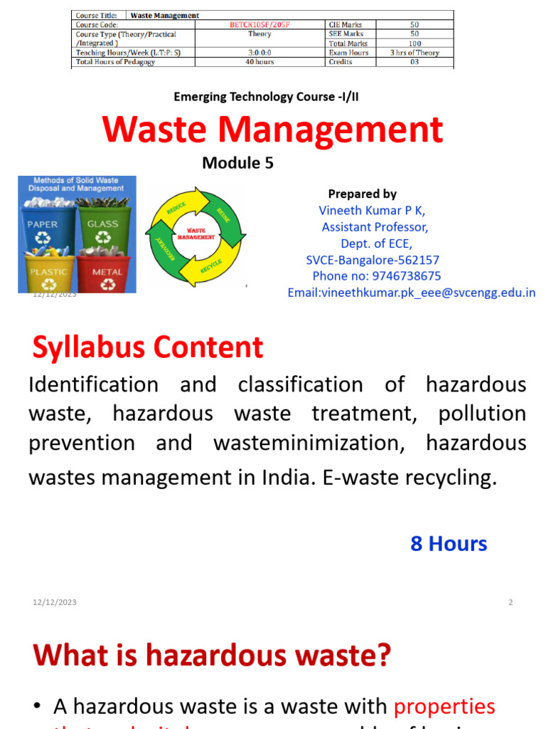Module 5 | PDF | Electronic Waste | Waste