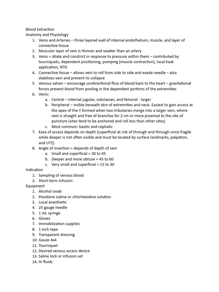 Blood Extraction | PDF