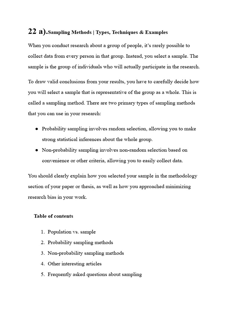 Research Methodology | PDF | Sampling (Statistics) | Hypothesis