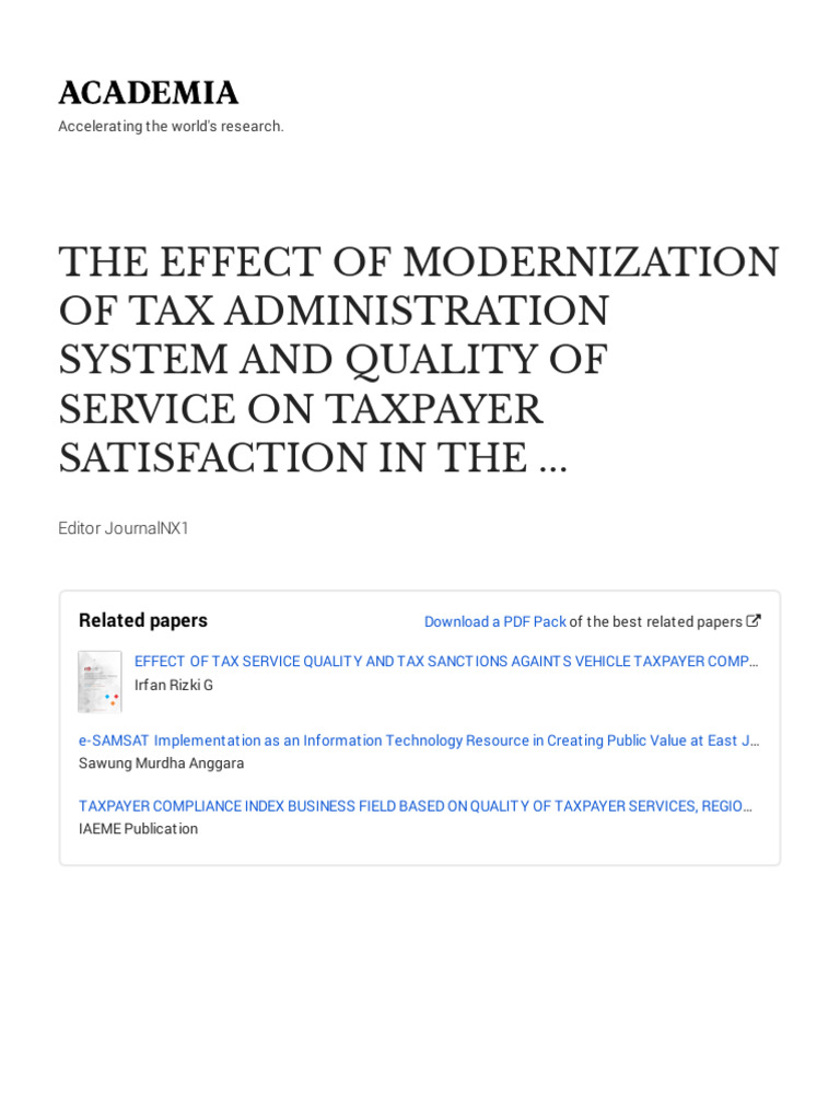 The Effect of Modernization of Tax Administration System and Quality of ...