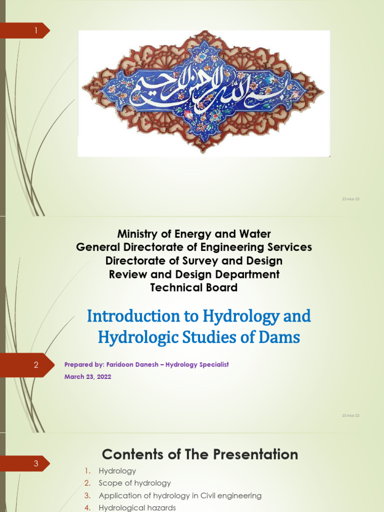 Introduction To Hydrologic Studies of Dams | PDF | Precipitation | Rain