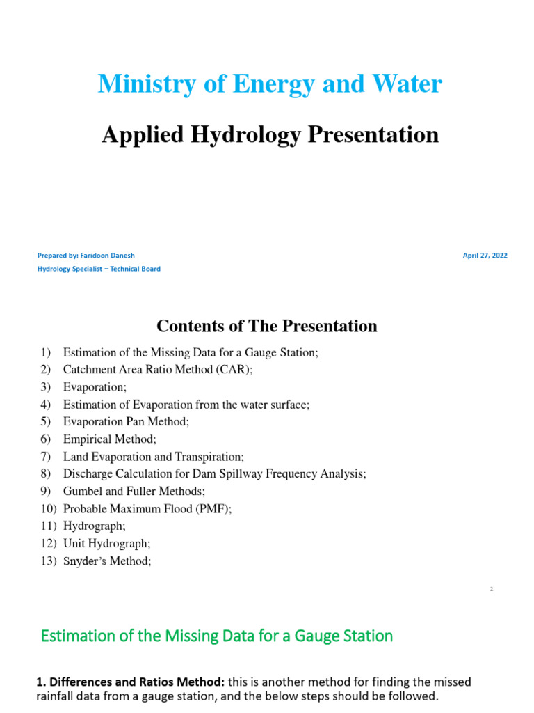 Applied Hydrology Presentation | PDF | Evaporation | Evapotranspiration