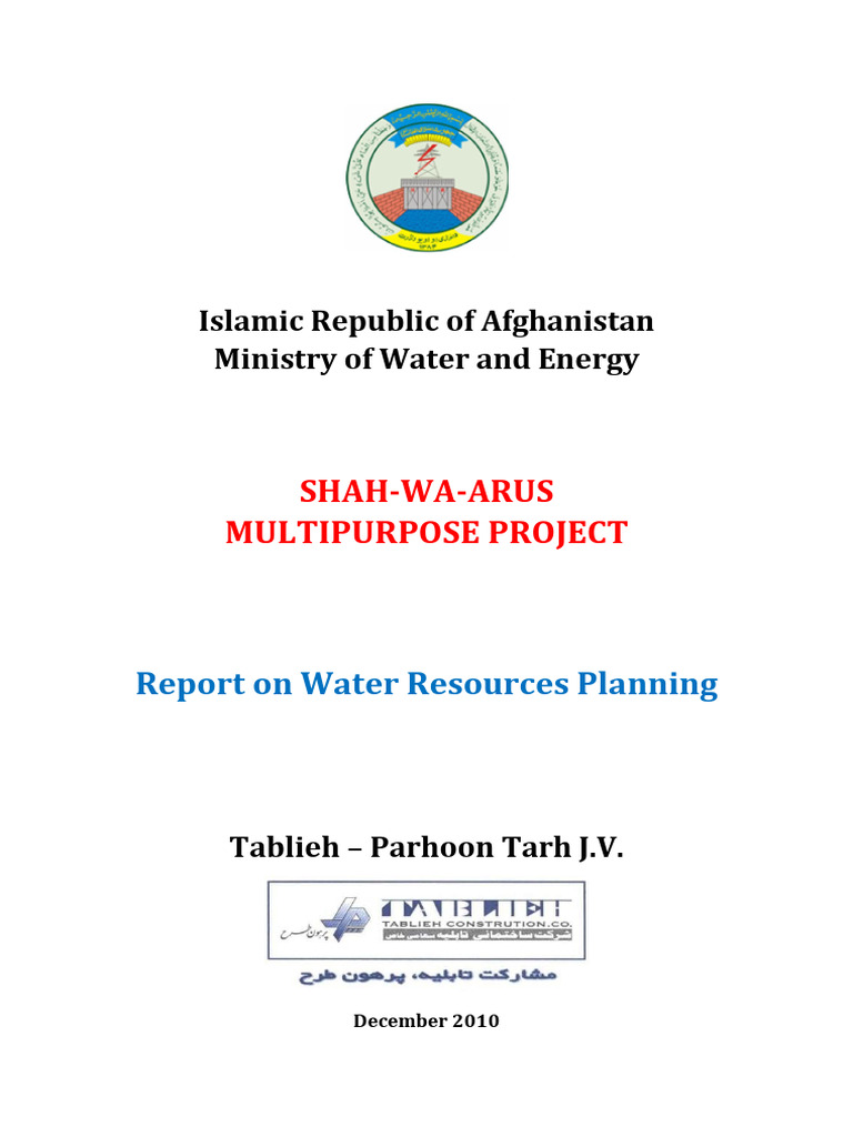 Shah-Wa-Arus Water Resources Report | PDF | Hydroelectricity | Reservoir