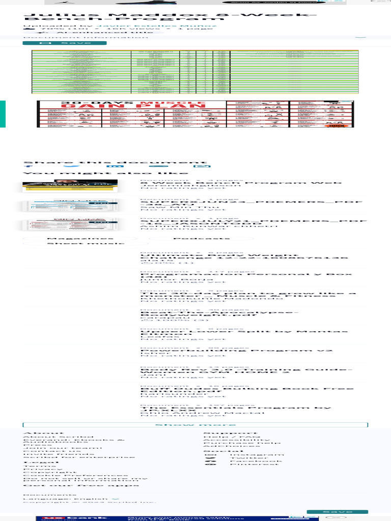 Julius Maddox 8-Week-Bench-Program PDF Weight Training | Download Free PDF | Copyright Law ...