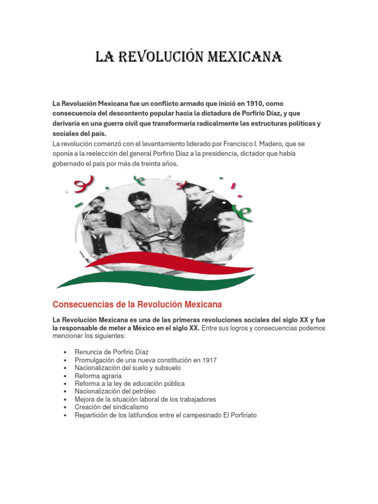 La Revolución Mexicana | PDF | revolución mejicana | Politica de mexico