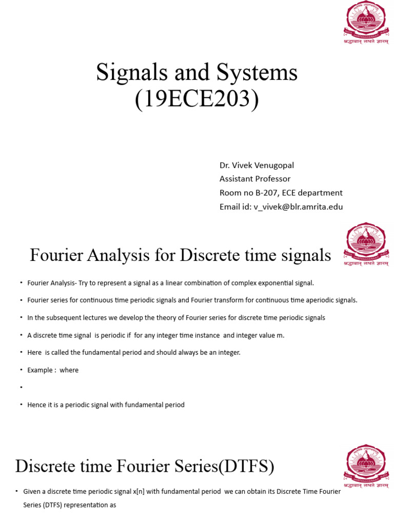 Lec 43,44,45 DTFS v1 | PDF | Discrete Fourier Transform | Fourier Transform