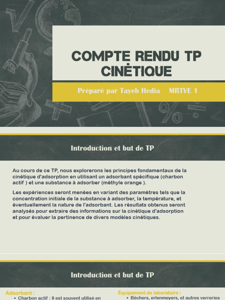 Compte Rendu TP Cinétique | PDF