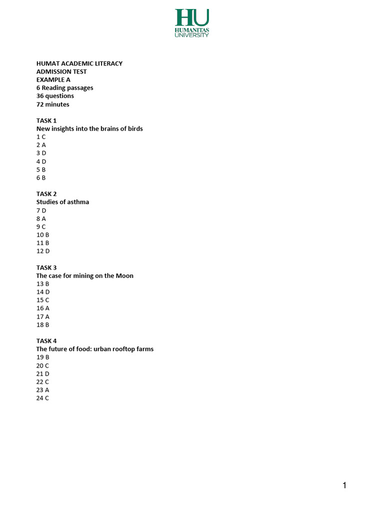 Academic Literacy Test Prep | PDF