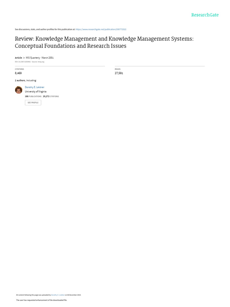 Review Knowledge Management and Knowledge Manageme | PDF | Knowledge | Tacit Knowledge