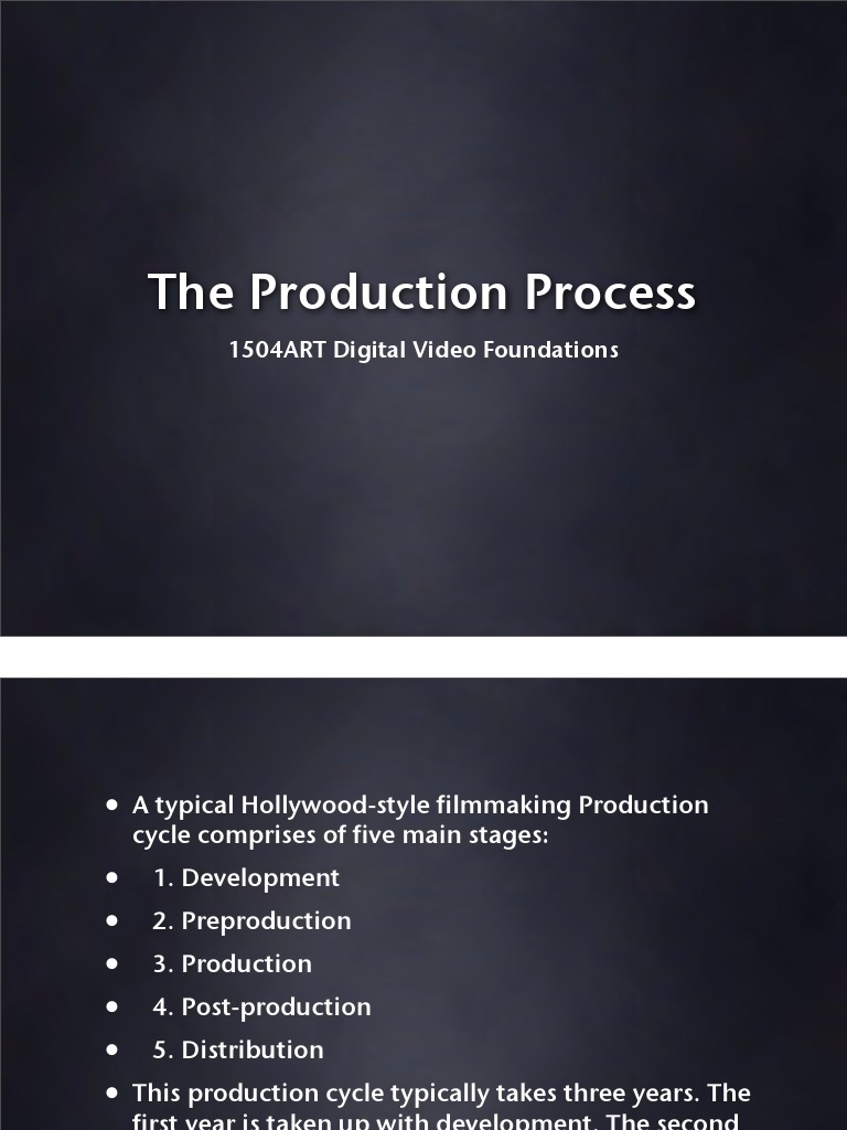 01 Production Process | PDF | Filmmaking | Film Theory