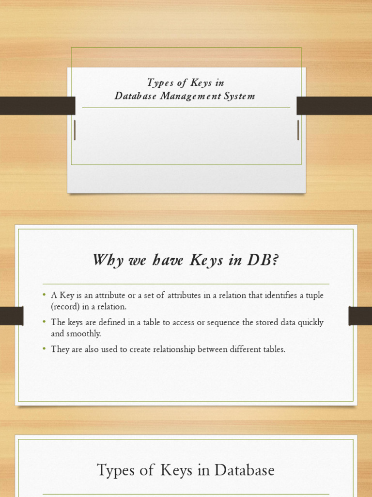 DBMS Keys | PDF | Computer Data | Information Science