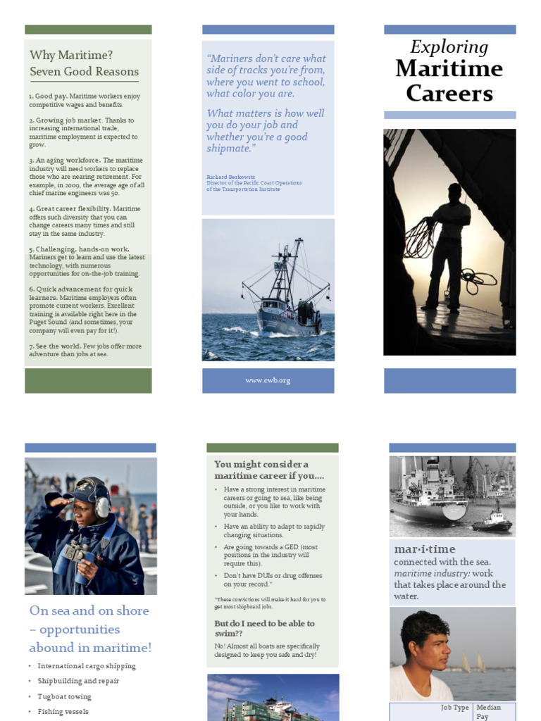 Maritime Careers Brochure | PDF | Ships | Sea Captain