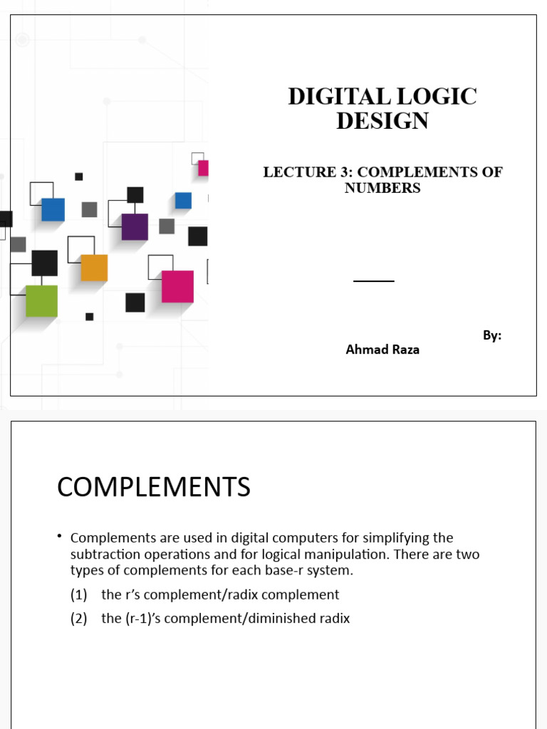 Lec 3 Complements of Numbers | PDF | Subtraction | Computer Engineering