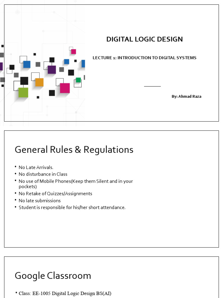 Lec 1 Introduction To Digital Systems | PDF