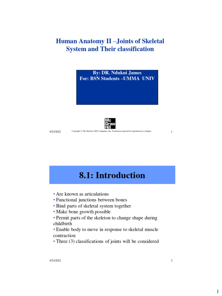 Joints of Skeletal System - 1 | PDF | Anatomical Terms Of Motion ...