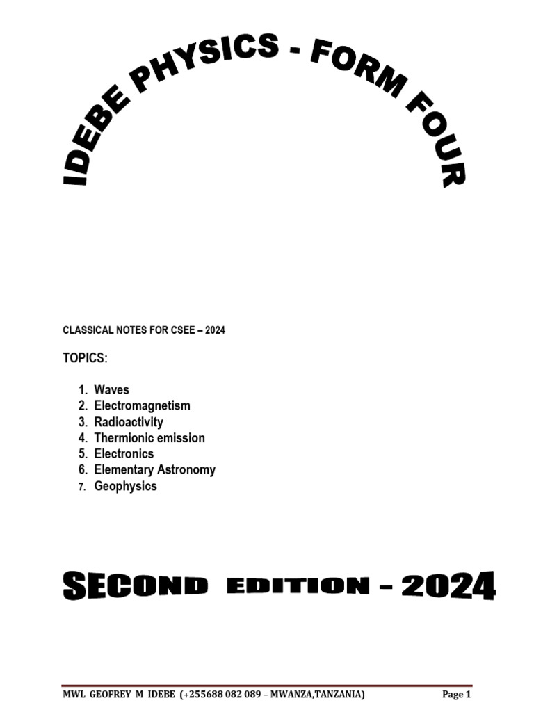 Idebe Physics - 4 New 2024-Protected | PDF