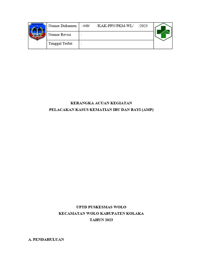 Audit Kematian Ibu dan Bayi Wolo 2023 | PDF | Sains & Matematika