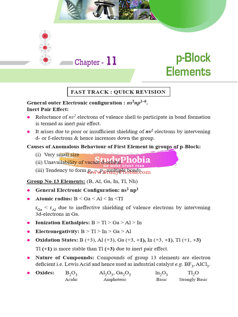 P-Block Elements | PDF | Silicon | Carbon
