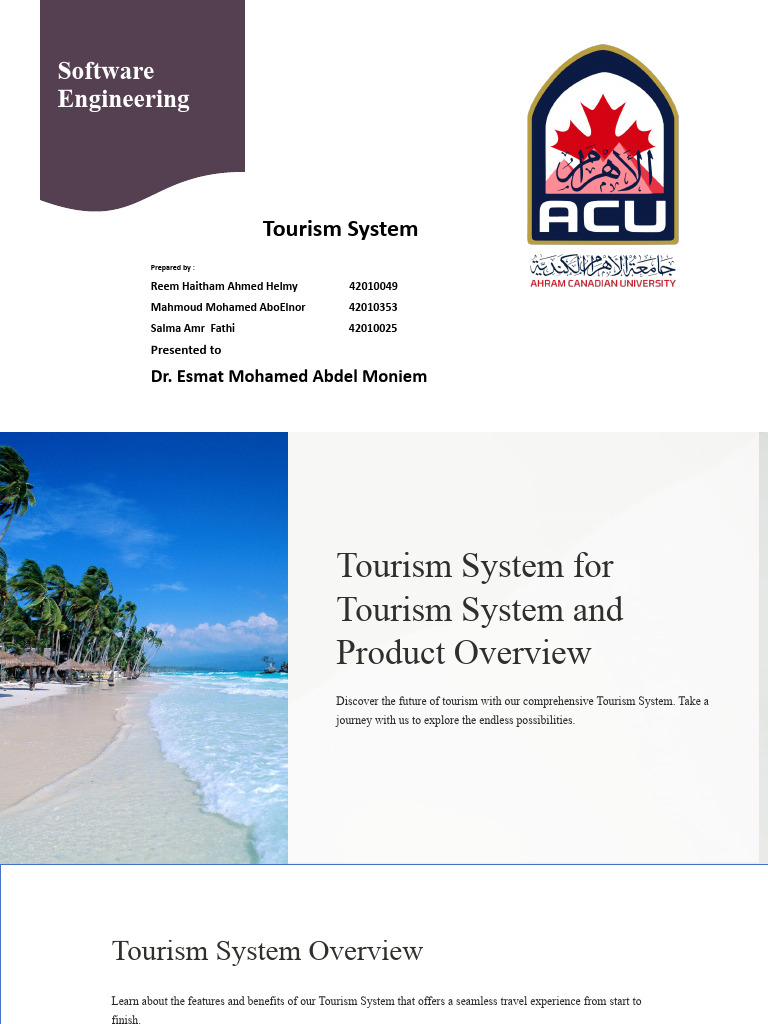 Tourism System For Tourism System and Product Overview | PDF