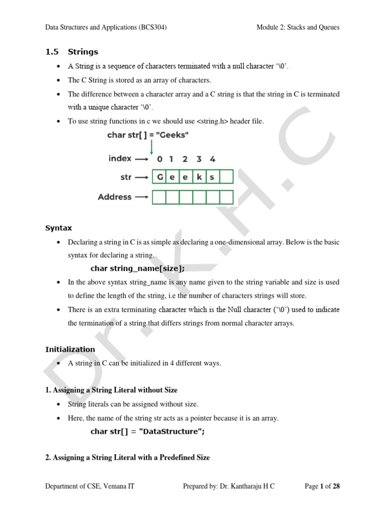 Strings and Stack Operations (Arrays and Dynamic Memory) | PDF