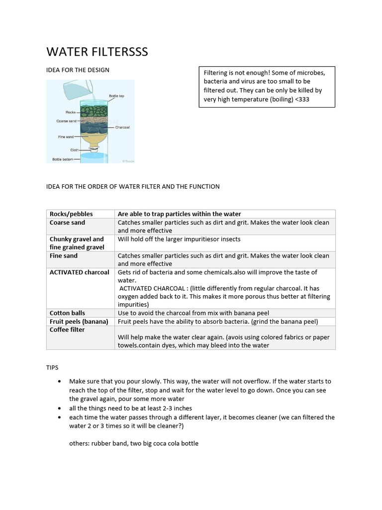 Water Filtration Project Guide | PDF