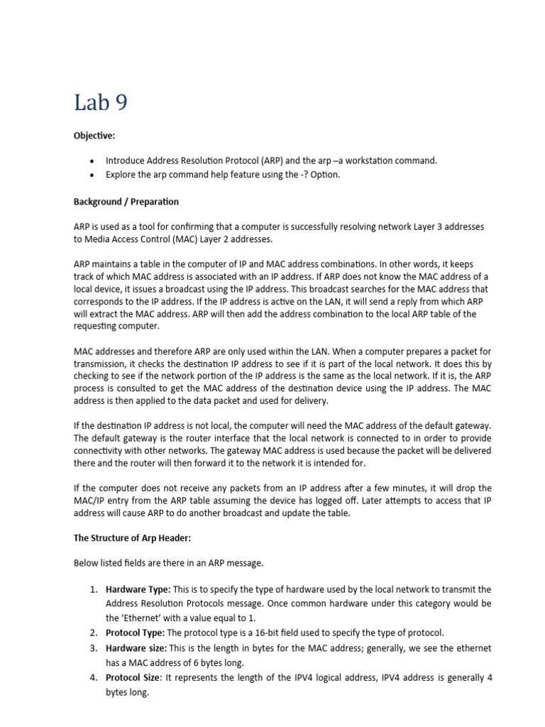 Lab No. 9-Updated | PDF | Internet Protocols | Computer Network