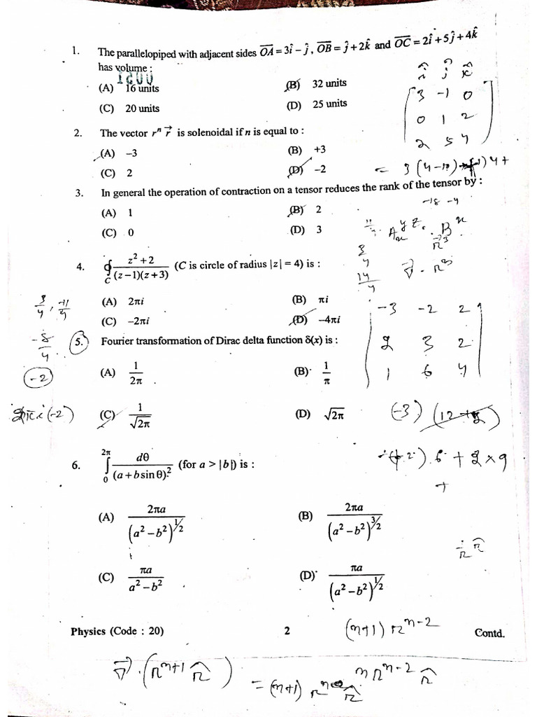 SSB Physics 2023 Question Paper For Non Govt Aided College in Odisha | PDF