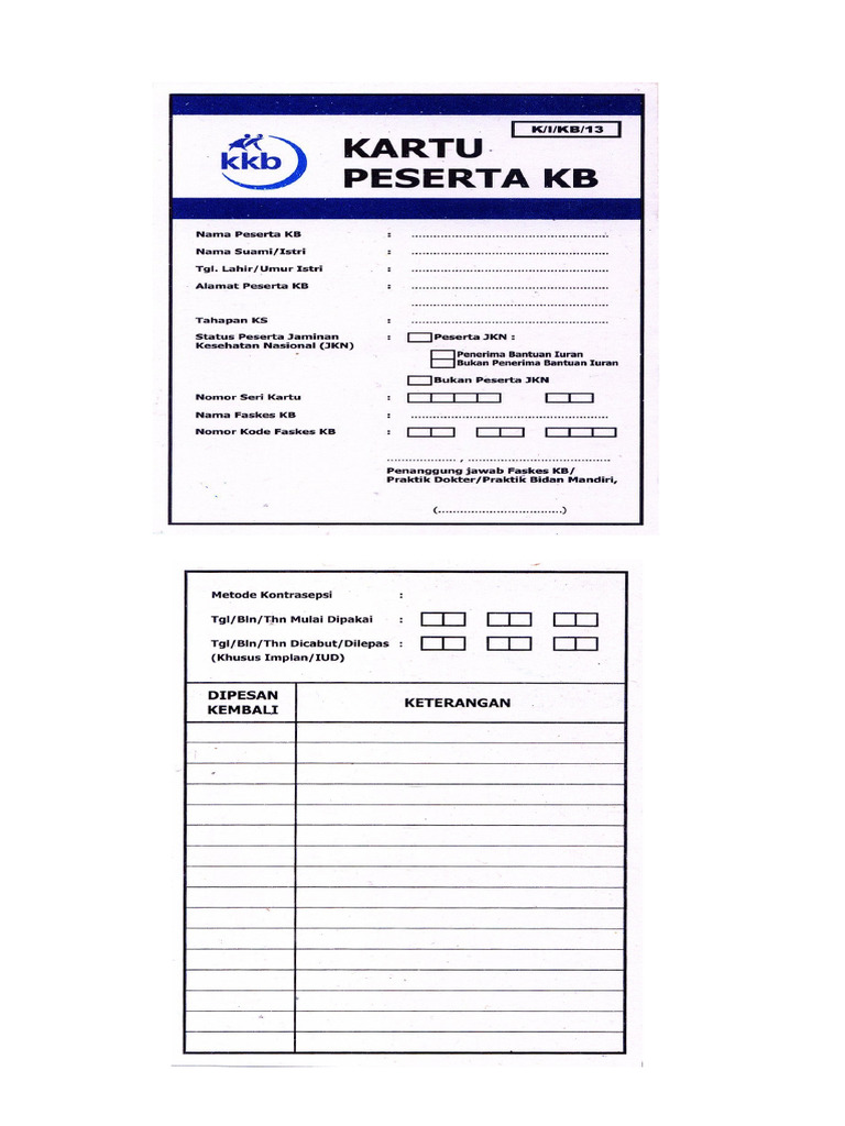 Kartu KB | PDF