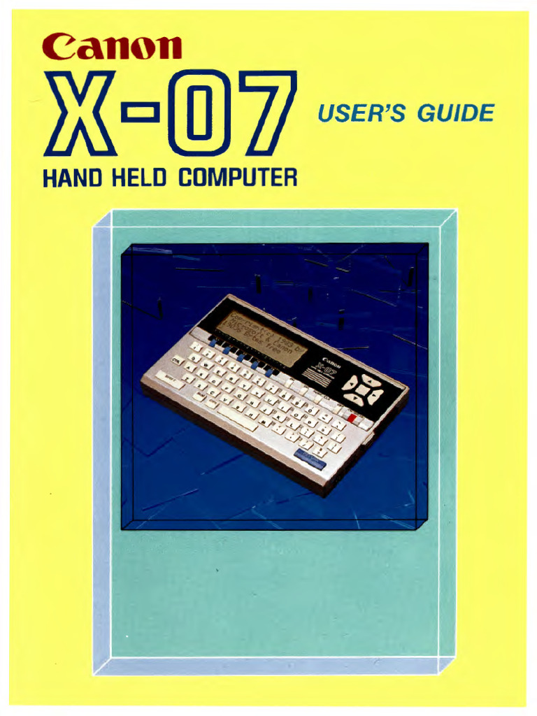 Canon X 07 Users Guide | PDF | Computer Keyboard | Computer File