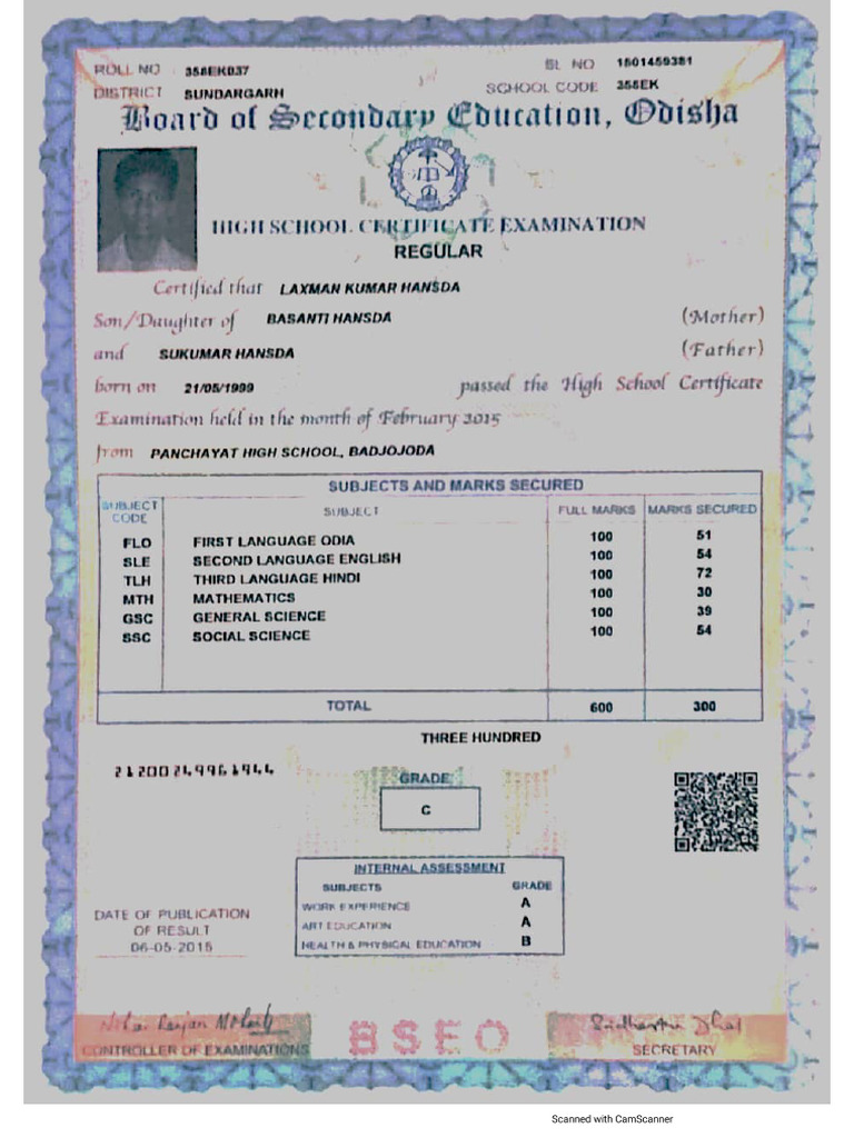 My 10th Class Marksheet | PDF