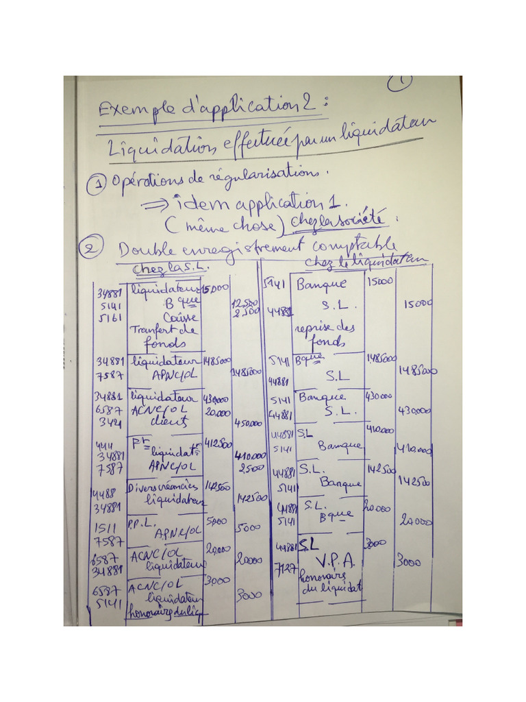 Corrigé Application2 Liquidation | PDF