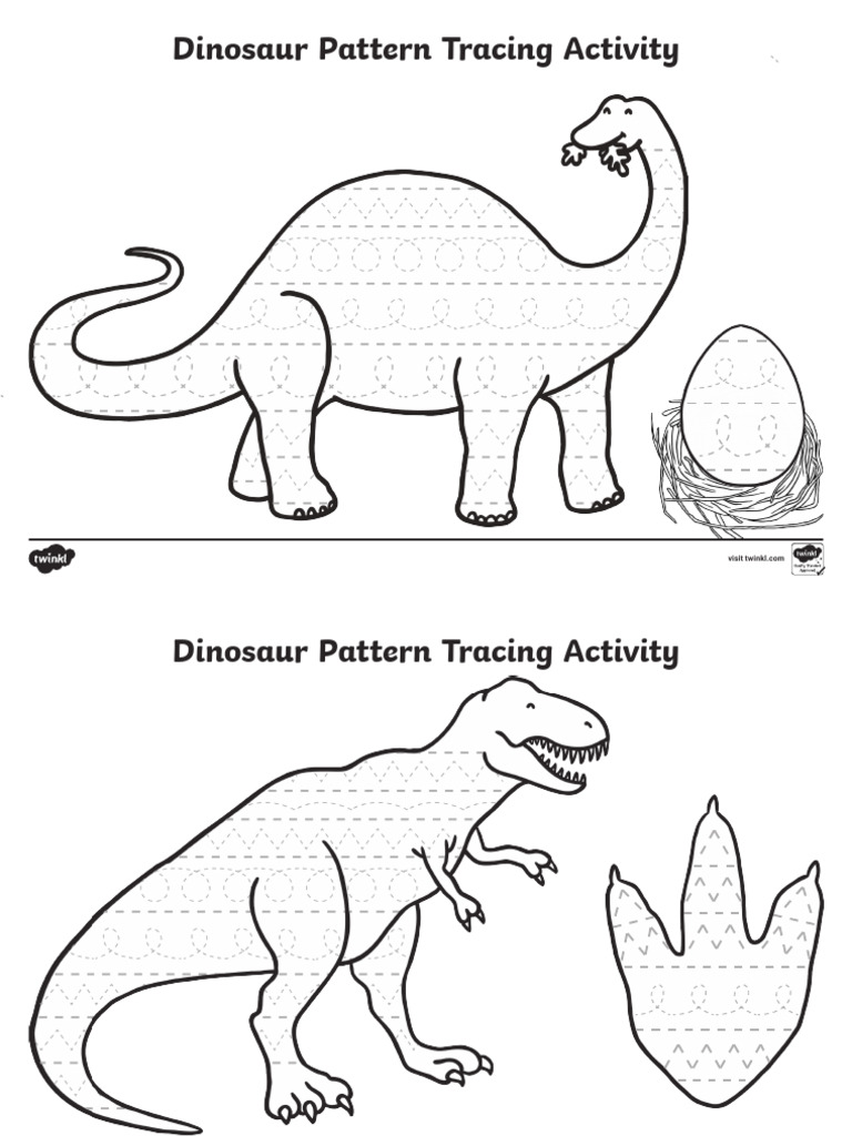 T TP 2549526 Dinosaur Pattern Tracing Activity Ver 3 | PDF