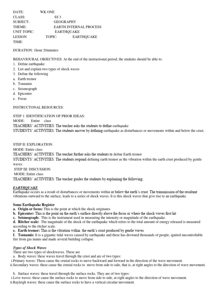 ss3 Lesson Plan and Note | PDF ss3 Lesson Plan and Note | PDF
