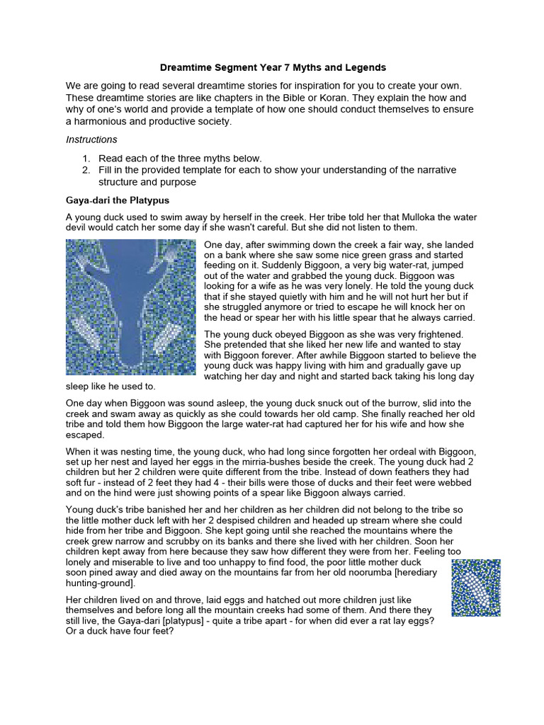 Dreamtime Segment Year 7 Myths and Legends | PDF Dreamtime Segment Year 7 Myths and Legends | PDF