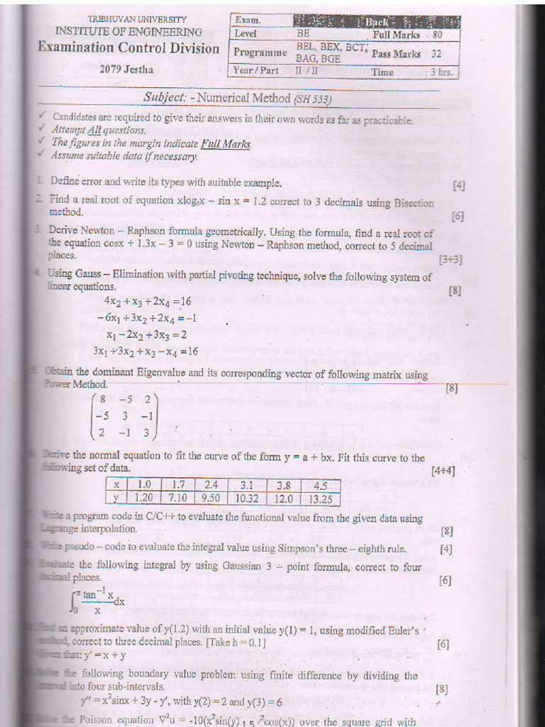 Numerical Method (PQ) | PDF | Mathematics | Mathematical Concepts