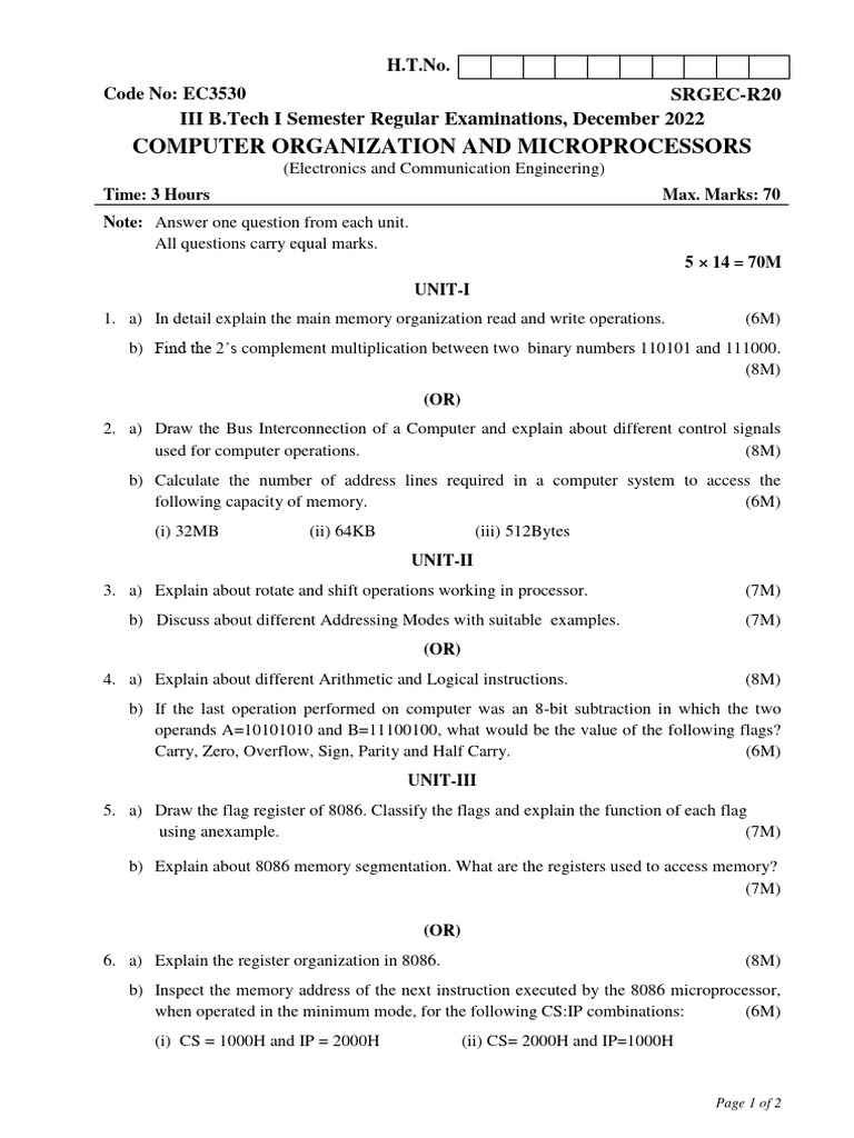 Computer Organization and Microprocessors | PDF