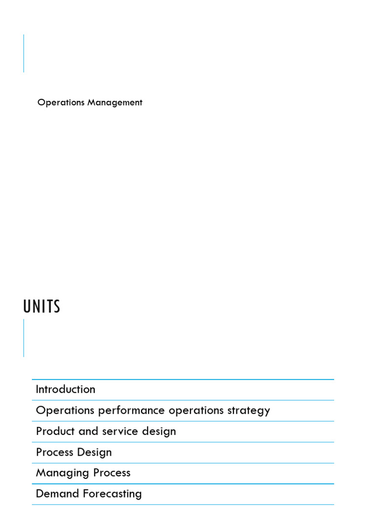 Introduction To OM | PDF