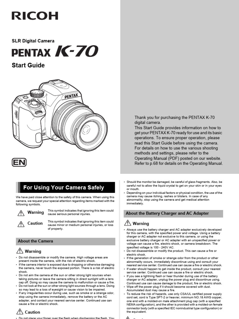 Start Guide: SLR Digital Camera | PDF