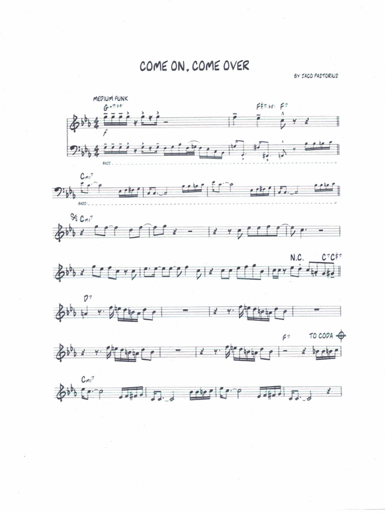 Come On Come Over Jaco Pastorius | PDF