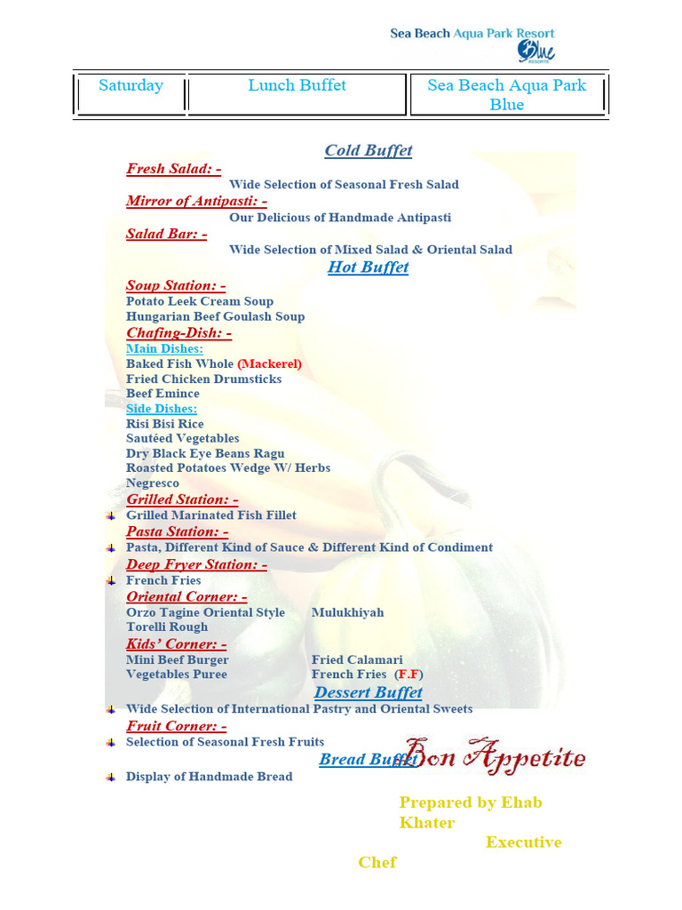 002 Lunch Menu | PDF